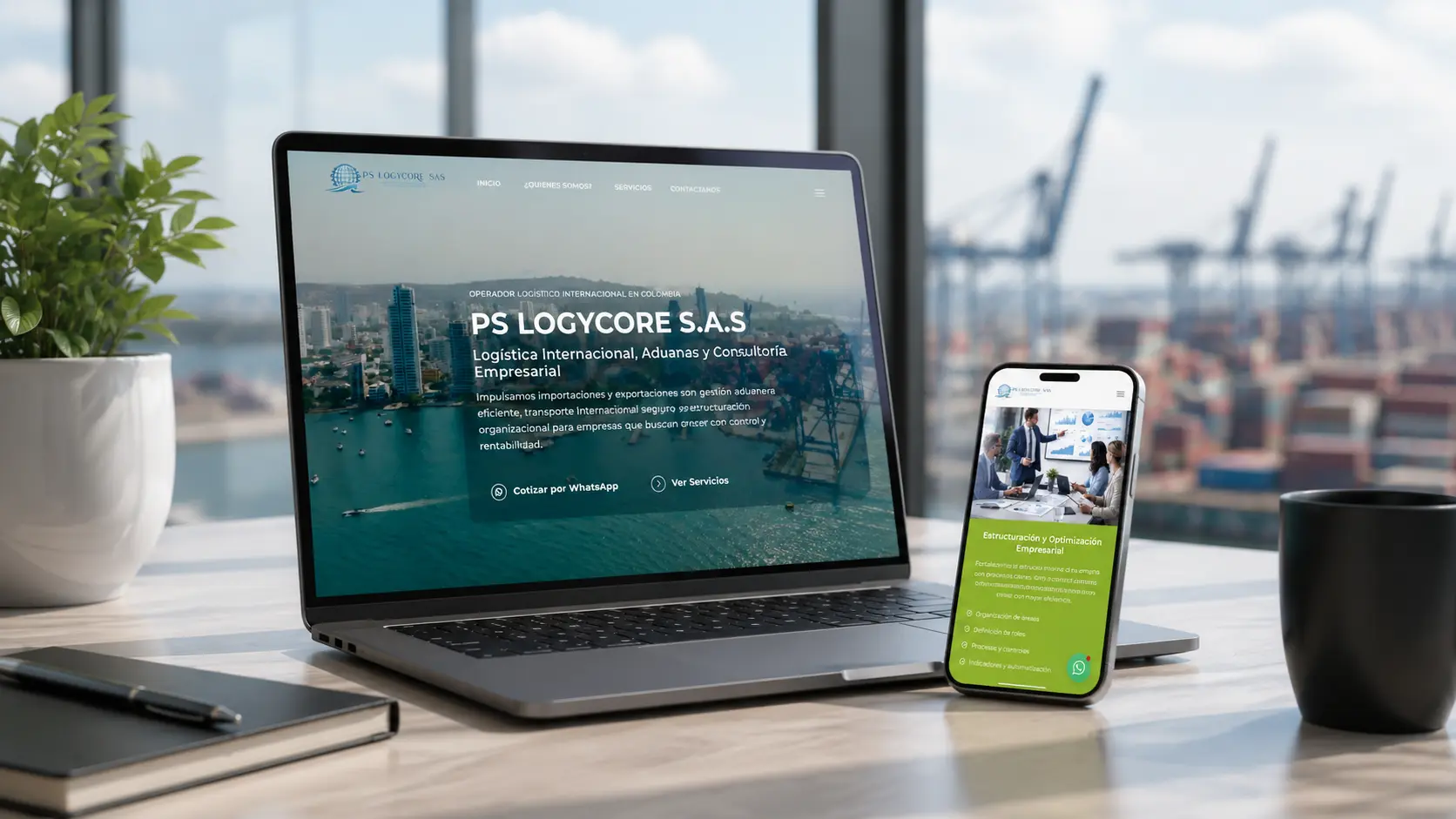 Desarrollo web corporativo para PS Logycore SAS | Enithgma SAS